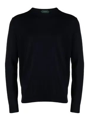 ZANONE Crew-neck Knitted Jumper - Blue