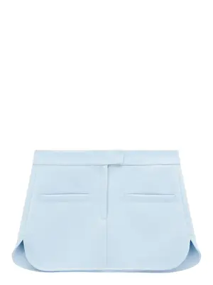 COURREGES Curved Twill Mini Skirt - Blue
