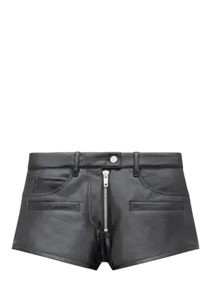 COURREGES Grained-texture Mini Shorts - Black