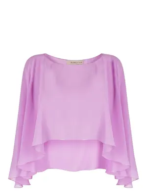 BLANCA VITA Ruffled Cropped Top - Pink