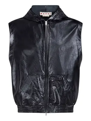 Marni Sleeveless Leather Jacket - Black