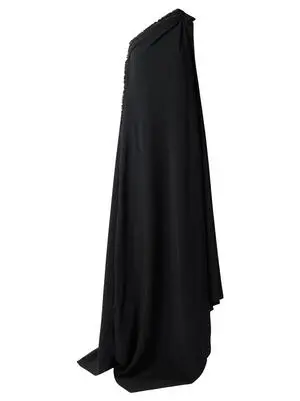 Balenciaga Asymmetric One-shoulder Draped Gown - Black
