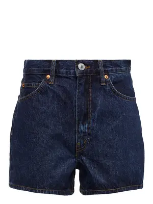 RE/DONE The Midi High-rise Denim Shorts - Blue