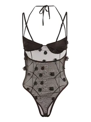 Jacquemus Appliqué Mesh Bodysuit - Brown