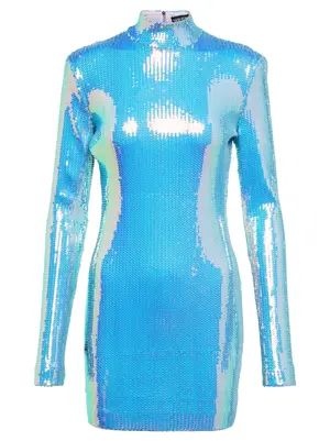 David Koma Sequined Minidress - Blue