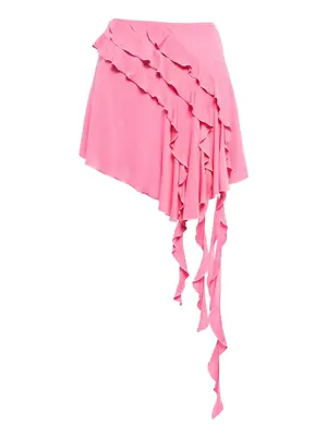 Blumarine Ruffled Jersey Miniskirt - Pink