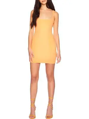 Susana Monaco Susana Monaco Everyday Square Neck Minidress Orange Pop