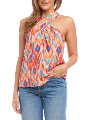Fifteen Twenty Crossover Halter Top - Print