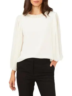Chaus Embellished Balloon Sleeve Blouse Lily Ivory 538