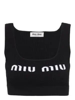 Miu Miu Viscose Top - Black