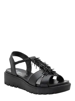 ARA Bristol Platform Sandals - Black Nappa Leather