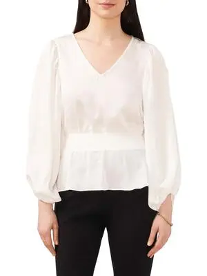 Chaus Tie Waist Long Sleeve Blouse - New Ivory