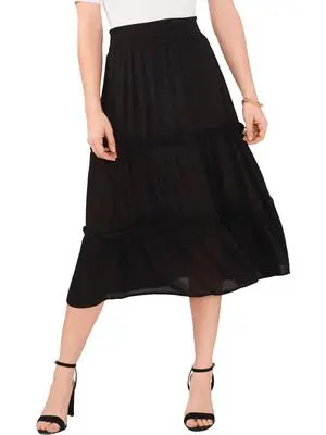 Chaus Tiered Midi Skirt - Rich Black