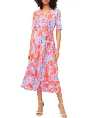Chaus Paisley Knit Midi Dress - Neon Reef
