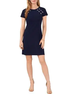 Chaus Grommet Sheath Dress - Navy