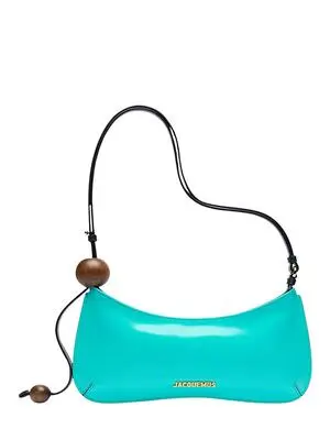 Jacquemus Jacquemus Le Bisou Perle Leather Shoulder Bag Turquoise