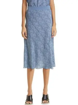 ATM Anthony Thomas Melillo Bias Cut Silk Skirt - Naval Blue