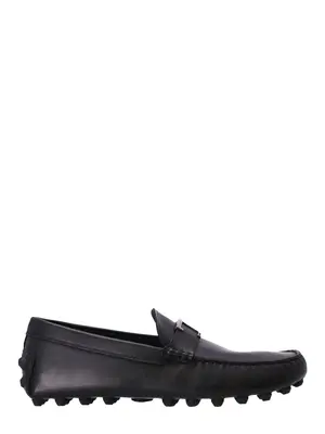 TOD'S Gommino Leather Loafers - Black