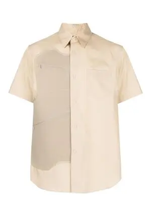 FUMITO GANRYU Poly Draped Short-sleeve Shirt - Neutrals