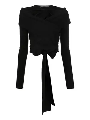 Dolce & Gabbana Cut-out Wrap Top - Black