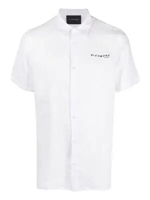 John Richmond Short-sleeve Linen Shirt - White