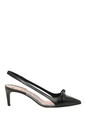 Red Valentino 60mm Slingback Leather Pumps - Black