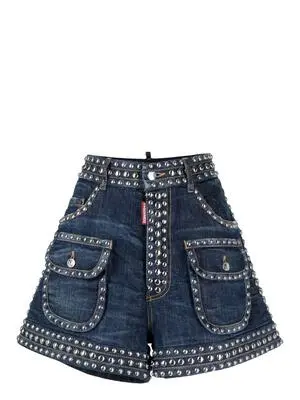 Dsquared2 Stud-embellished Denim Shorts - Blue