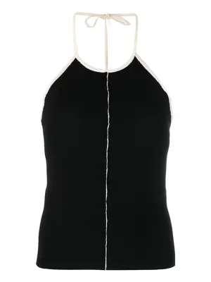 Sunnei Halterneck Knitted Top - Black