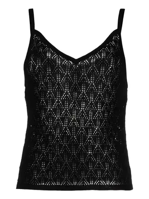 BARRIE Barrie Pointelle-knit Cashmere Top