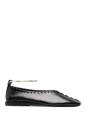 JIL SANDER Ring-detail Ballerina Shoes - Black
