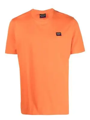 Paul & Shark Logo-patch Cotton T-shirt - Orange