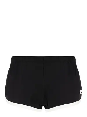 COURREGES Contrasting-trim Logo Shorts - Black