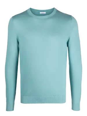 Malo Ribbed-trim Sweater - Blue