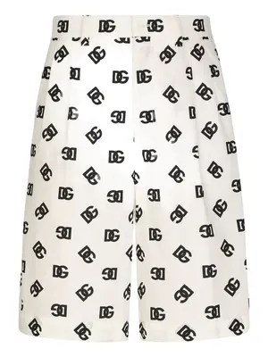 Dolce & Gabbana Monogram Poplin Shorts - White