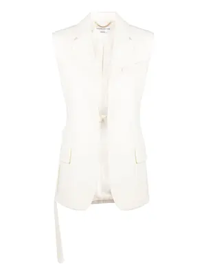 Victoria Beckham Two-tone Sleeveless Jacket - Neutrals