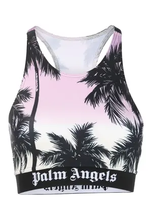 Palm Angels Palm Tree-print Crop Top - Purple