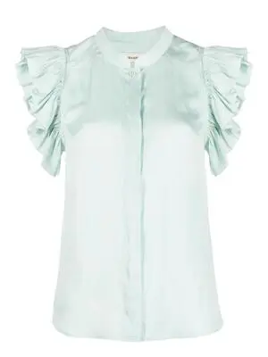 ZADIG&VOLTAIRE Zadig&Voltaire Recycled Polyester Blend Ruffled-Sleeve Blouse