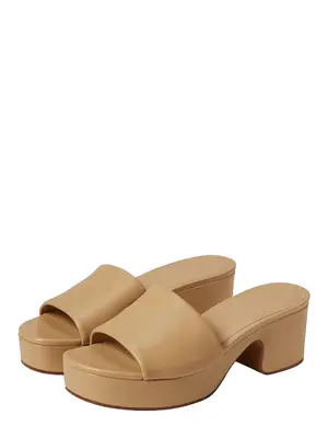 Vince Vince Margo Woven Leather Platform Sandals Tan