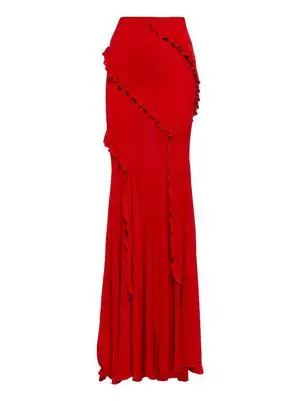 Blumarine Frill-trimmed Maxi Skirt - Red