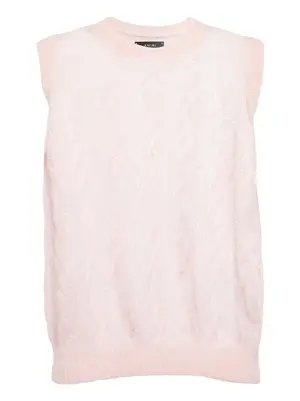 Amiri Openwork Alpaca And Mohair-blend Vest - Pink