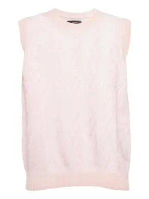 Amiri Openwork Alpaca And Mohair-blend Vest - Pink