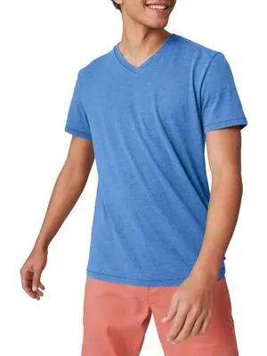 Lucky Brand Venice V-neck Burnout T-shirt - Monaco Blue