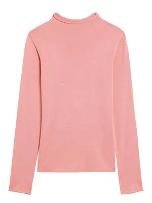 Carolina Herrera Silk And Cotton-blend Turtleneck Sweater - Bubblegum
