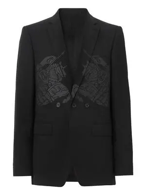BURBERRY Graphic-Print Wool-Cotton Blazer