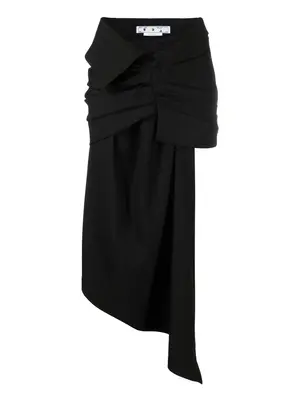 Off-White Box-pleat Asymmetric Skirt - Black