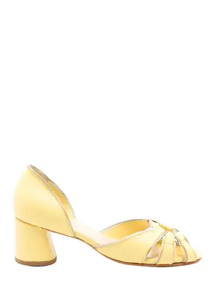 STUDIO CHOFAKIAN Carrie 55mm Open-toe Pumps - Yellow