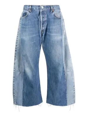 B Sides Cropped Wide-leg Jeans - Blue