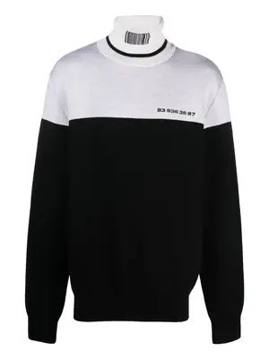 VTMNTS Numbered Roll-neck Jumper - Black