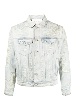 1017 Alyx 9sm Distressed Denim Trucker Jacket - Blue