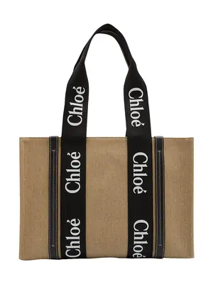 Chloé Chloe Woody Medium Tote Bag Black/navy